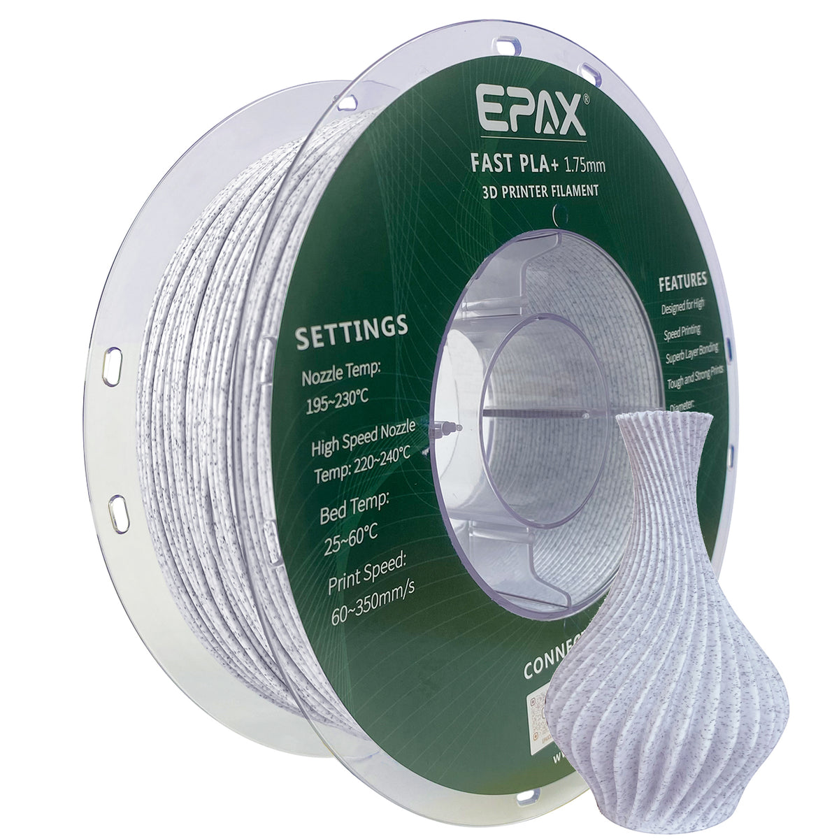 EPAX Fast PLA+ Filament Marble, 1.75mm 1KG (2.2LB) – EPAX 3D
